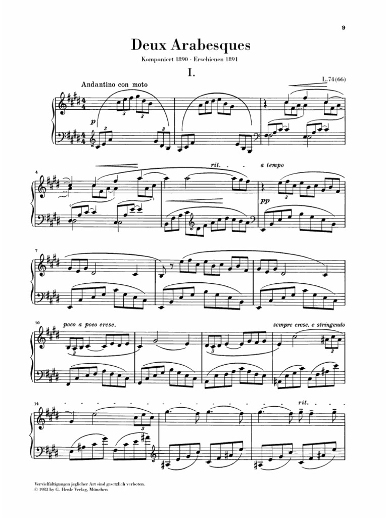 Deux Arabesques - Henle Verlag | PDF