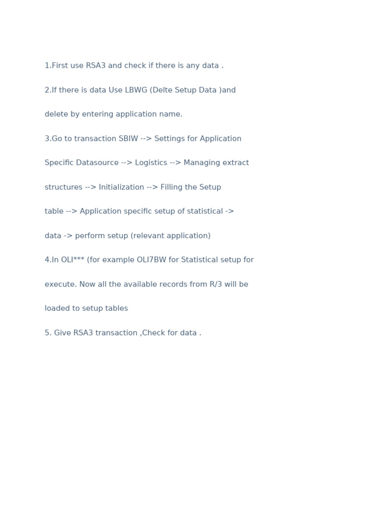 Setup BW Extraction Structure | PDF
