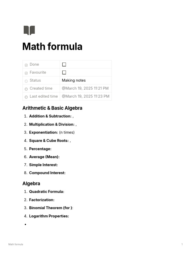 Math Formula | PDF