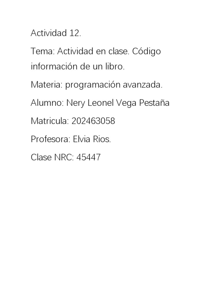 Clase Libro: POO y Encapsulamiento | PDF | Objeto (informática) | Clase (Programación informática)