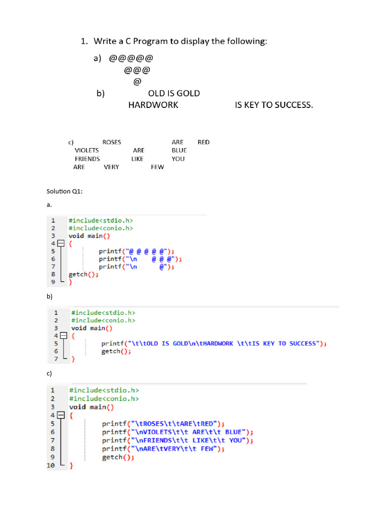 C prog Solution Q1-Q22-yearly assignment | PDF | Numbers | Area