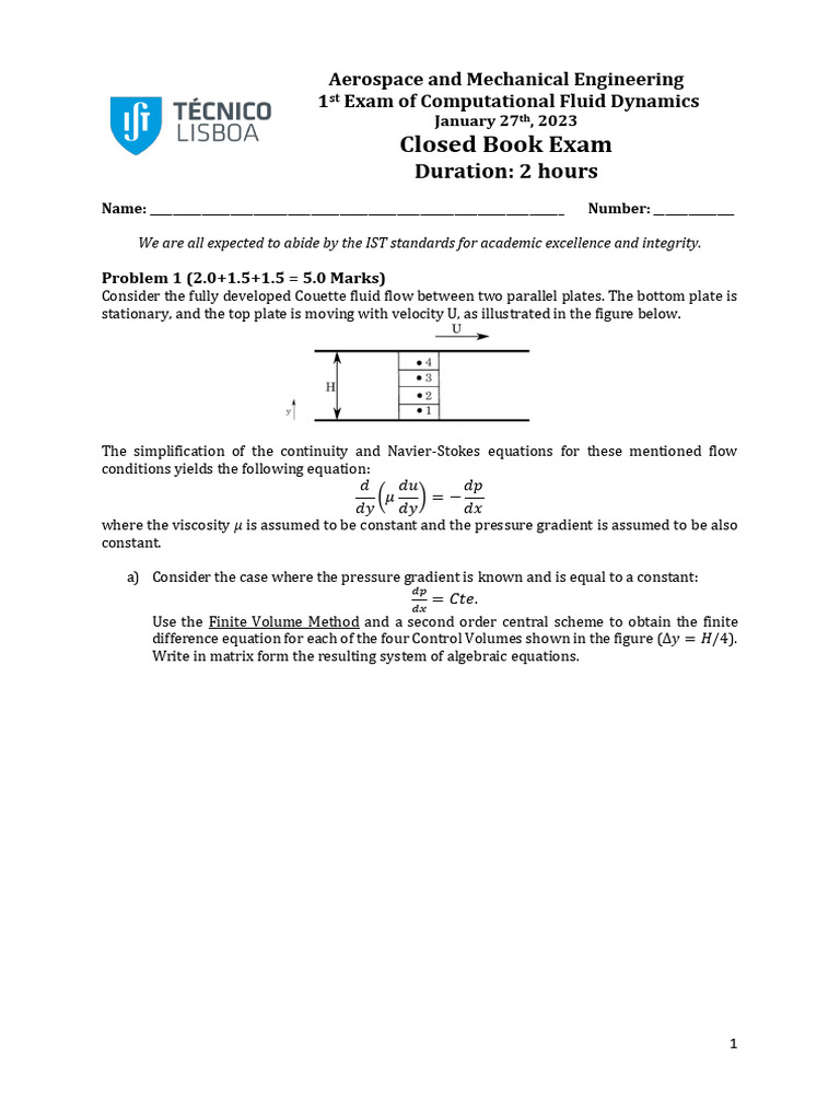 Closed Book Exam: Duration: 2 Hours | PDF | Fluid Dynamics ...