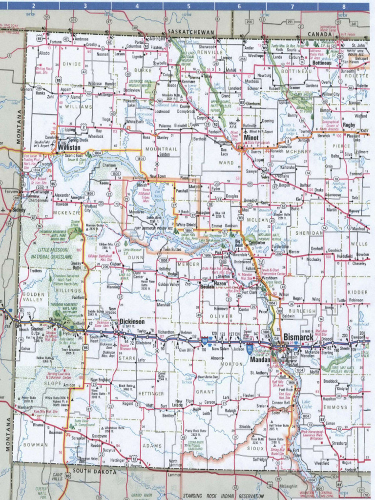 North Dakota Road Map | PDF