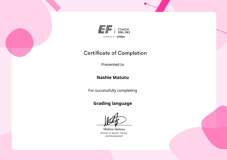 Certification Grading Language Nashiematutu | PDF