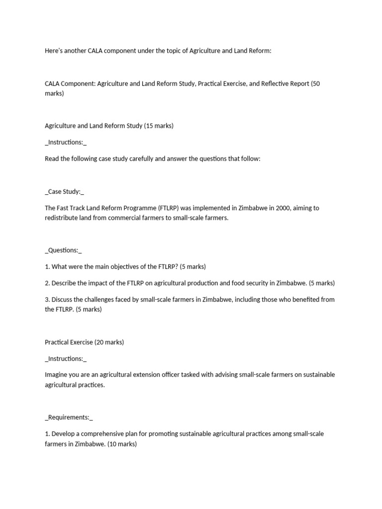 Chifamba Geo Cala Component - Agriculture and Land Reform | PDF | Land ...