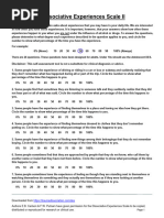Des II Scoring Dissociative Experience Scale | PDF | Dissociation ...
