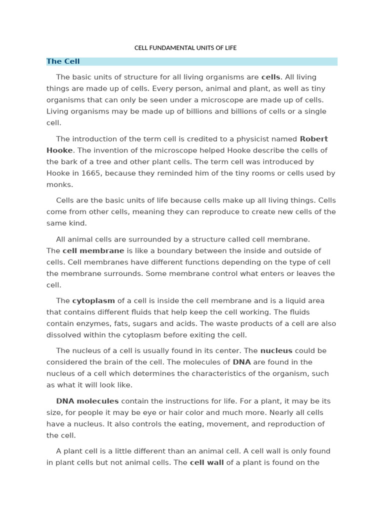 Understanding Cell Structure and Function | PDF | Cell (Biology ...