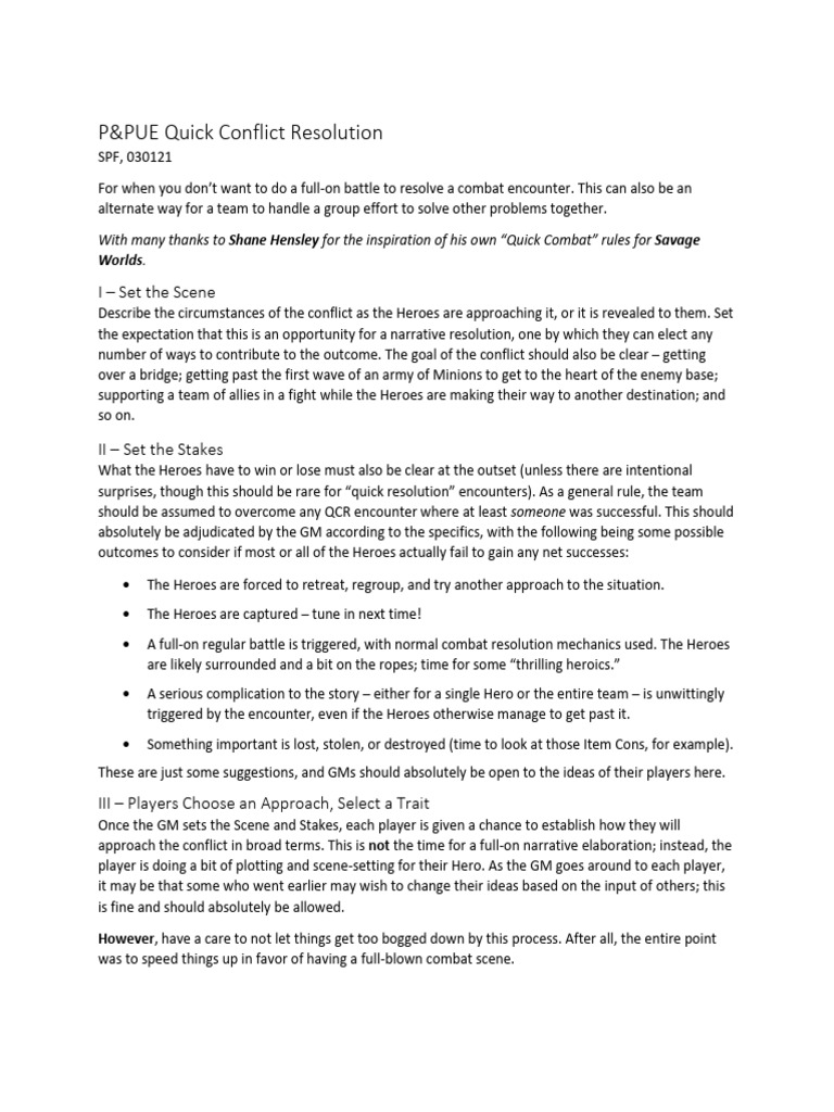 Quick_Conflict_Resolution | PDF | Conflict Resolution