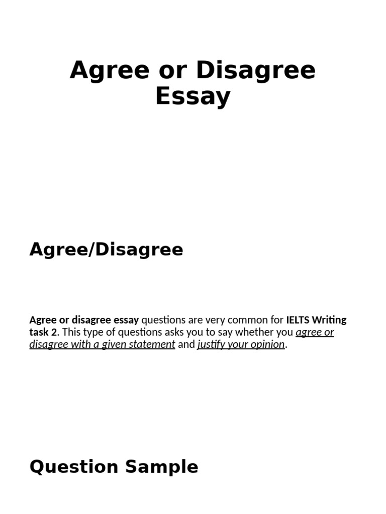 Agree or Disagree Essay | PDF | Reason | Salary