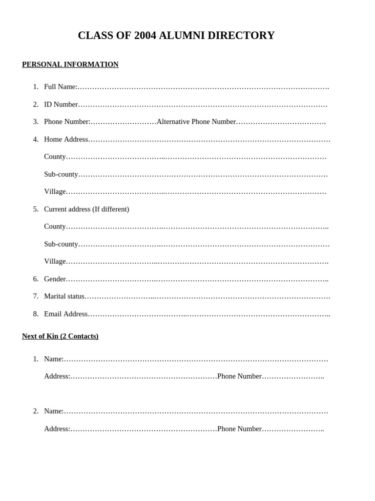 Class of 2004 Alumni Directory | PDF