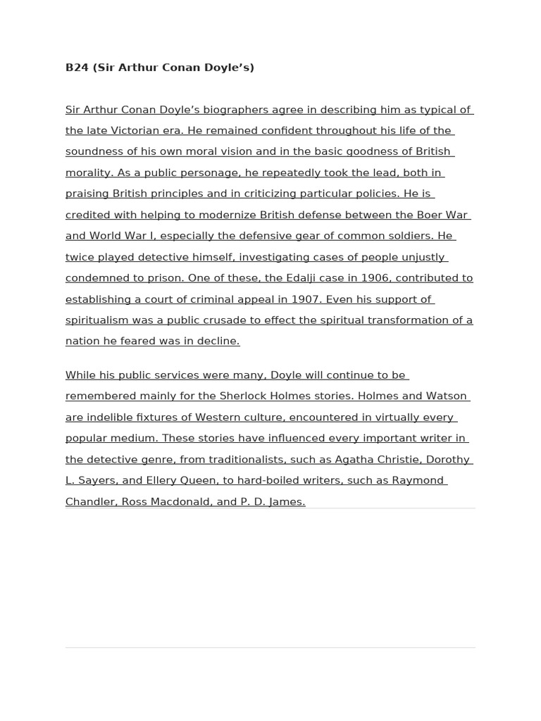B 24 (Sir Arthur Conan Doyle) | PDF | Sherlock Holmes | Detective Fiction