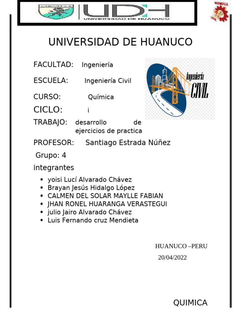 Caratula de Ejercicios de Practica | PDF