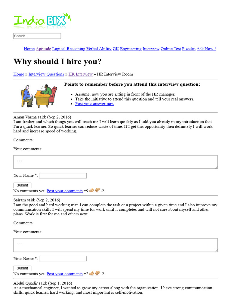 Why Hire Me: HR Role Insights for Freshers | PDF | Learning | Cognition
