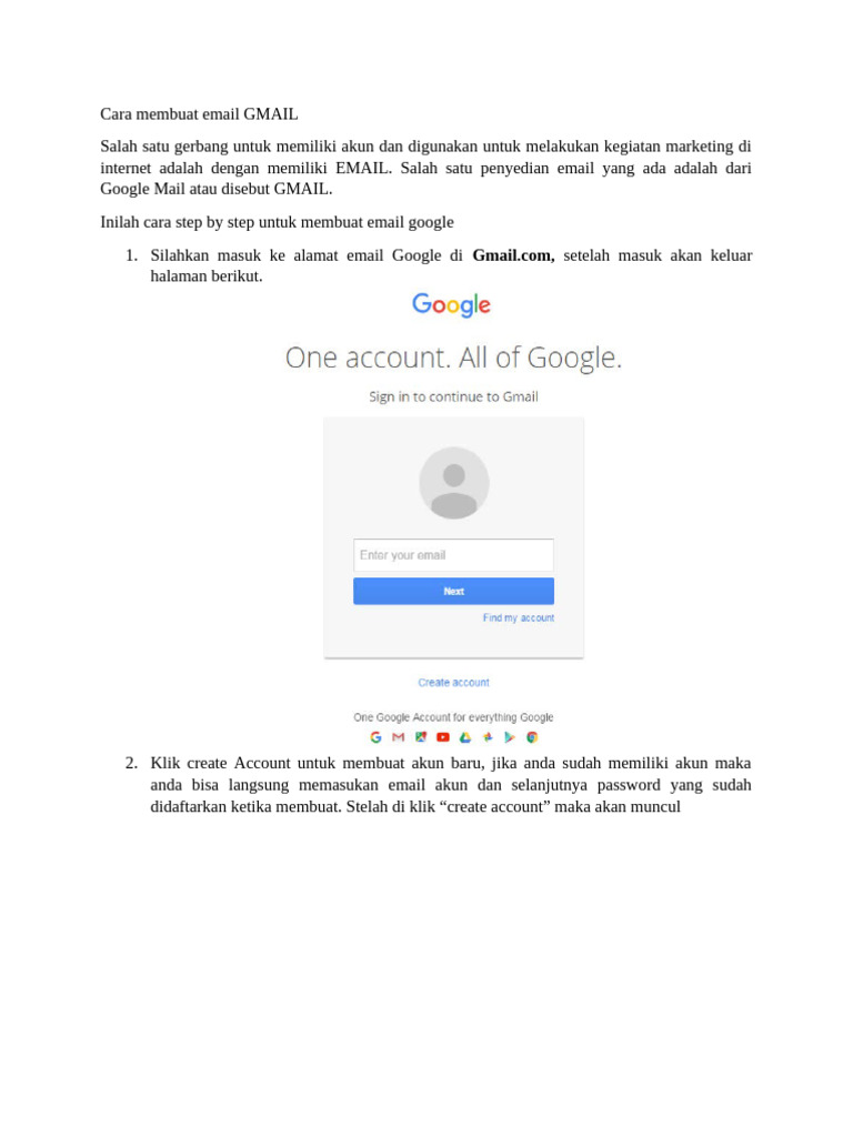 Cara Membuat Akun Gmail Baru | PDF