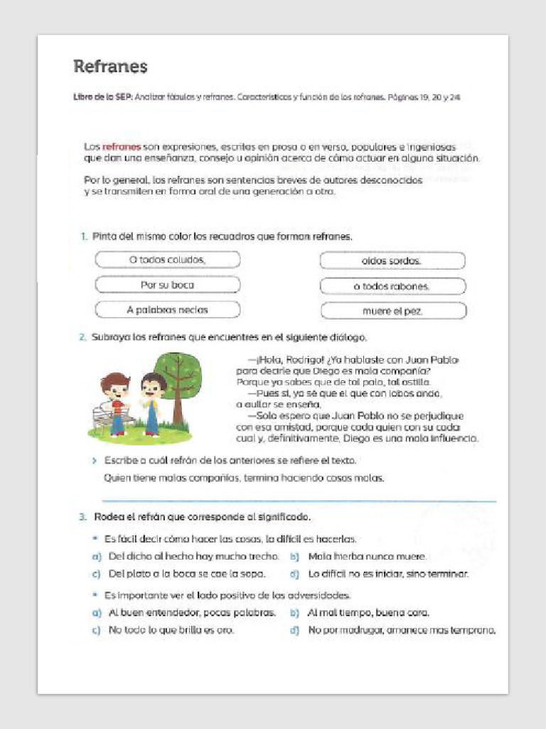Ejercicio Refranes 1 | PDF