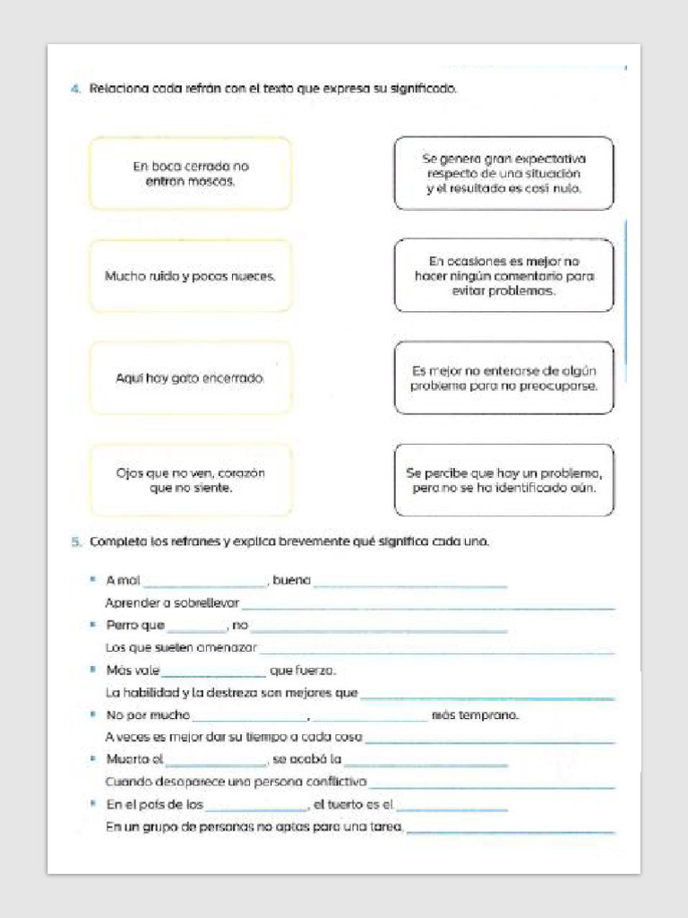 EJERCICIO REFRANES 3 | PDF