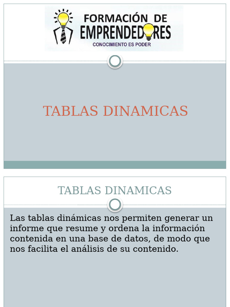 Tablas Dinamicas | PDF