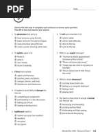 Level B: Unit 1 Vocabulary Answers | PDF