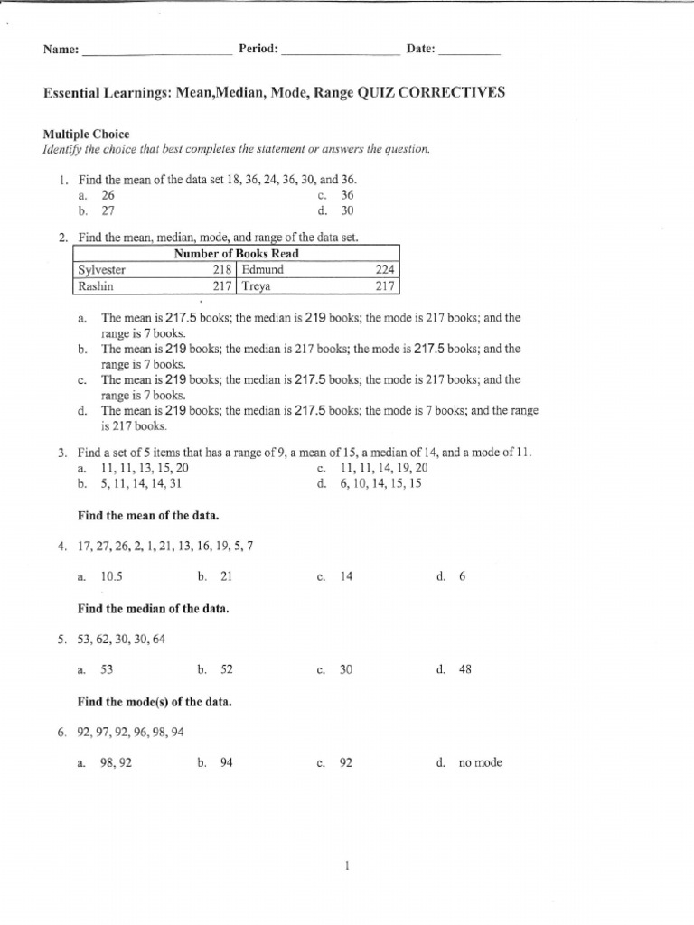 MMMR Quiz Correctives | PDF
