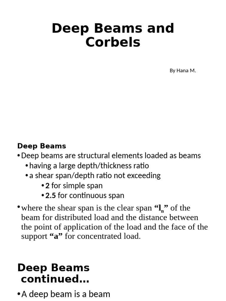 Deep Beams and Corbels: Structural Insights | PDF | Beam (Structure ...