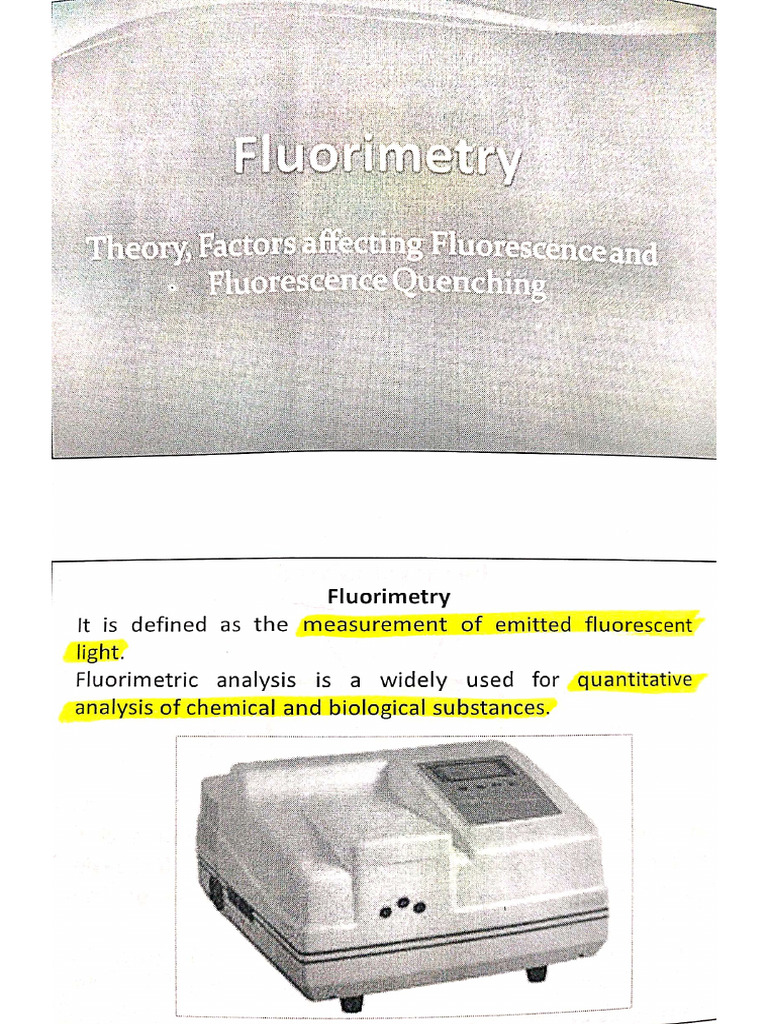 Fluorometry | PDF