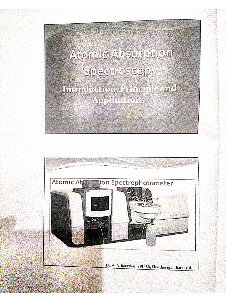 Atomic Absorption Spectroscopy | PDF