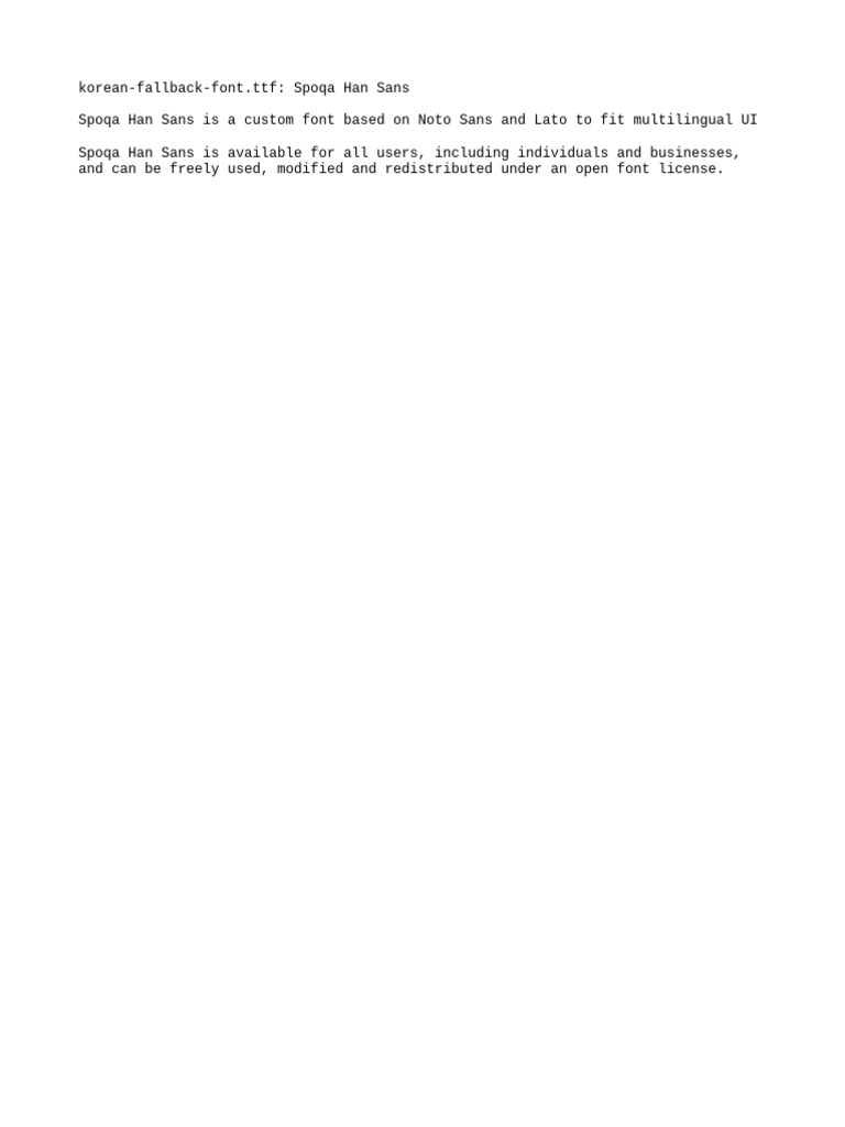 Spoqa Han Sans Font Overview | PDF