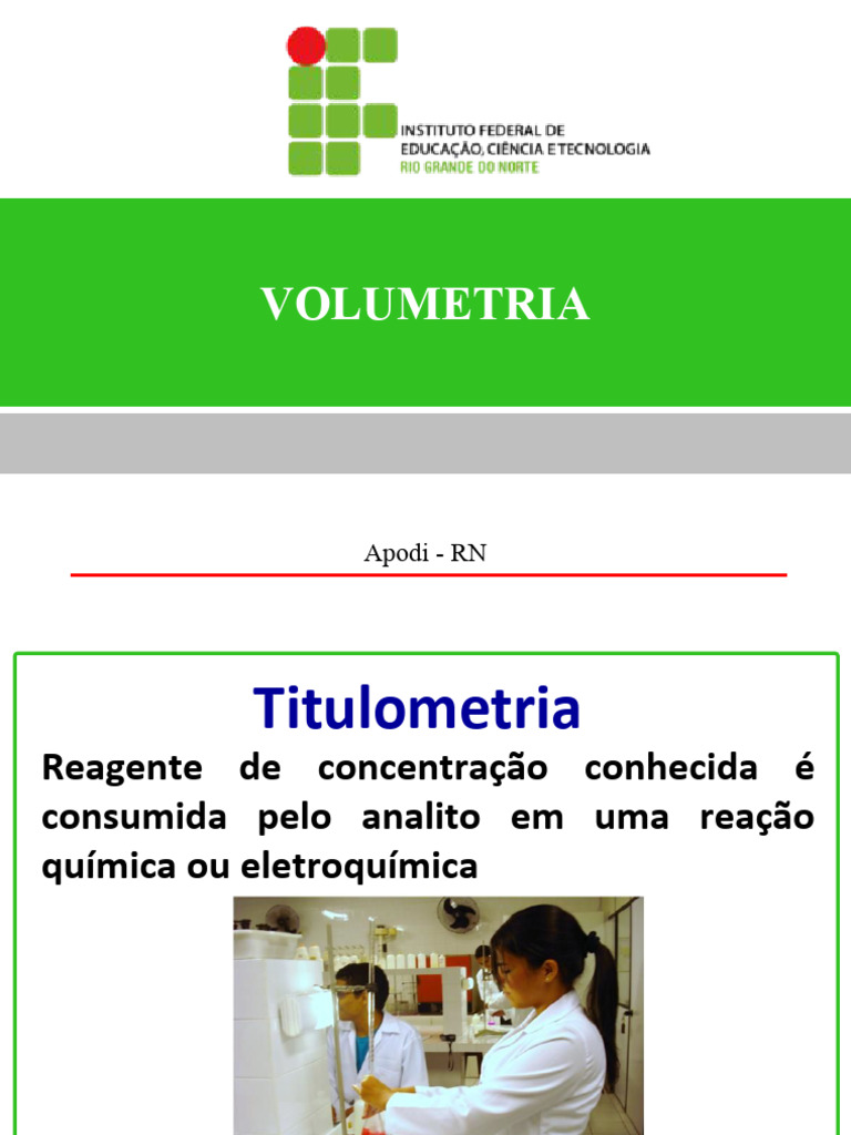 Introdução A Volumetria | PDF | Titulação | Química