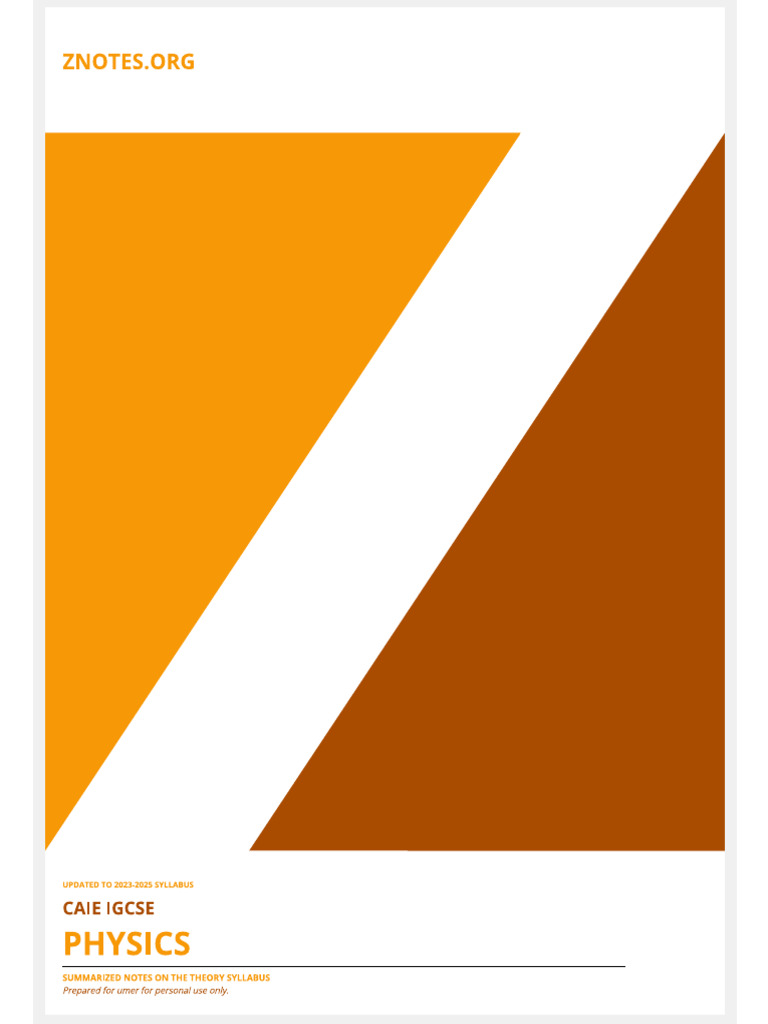 Znotes Physics Complete Notes | PDF