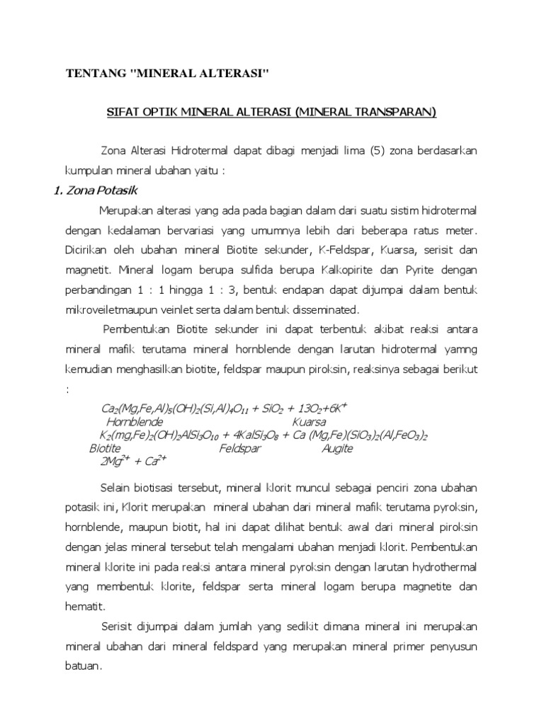 Mineral Alterasi | PDF