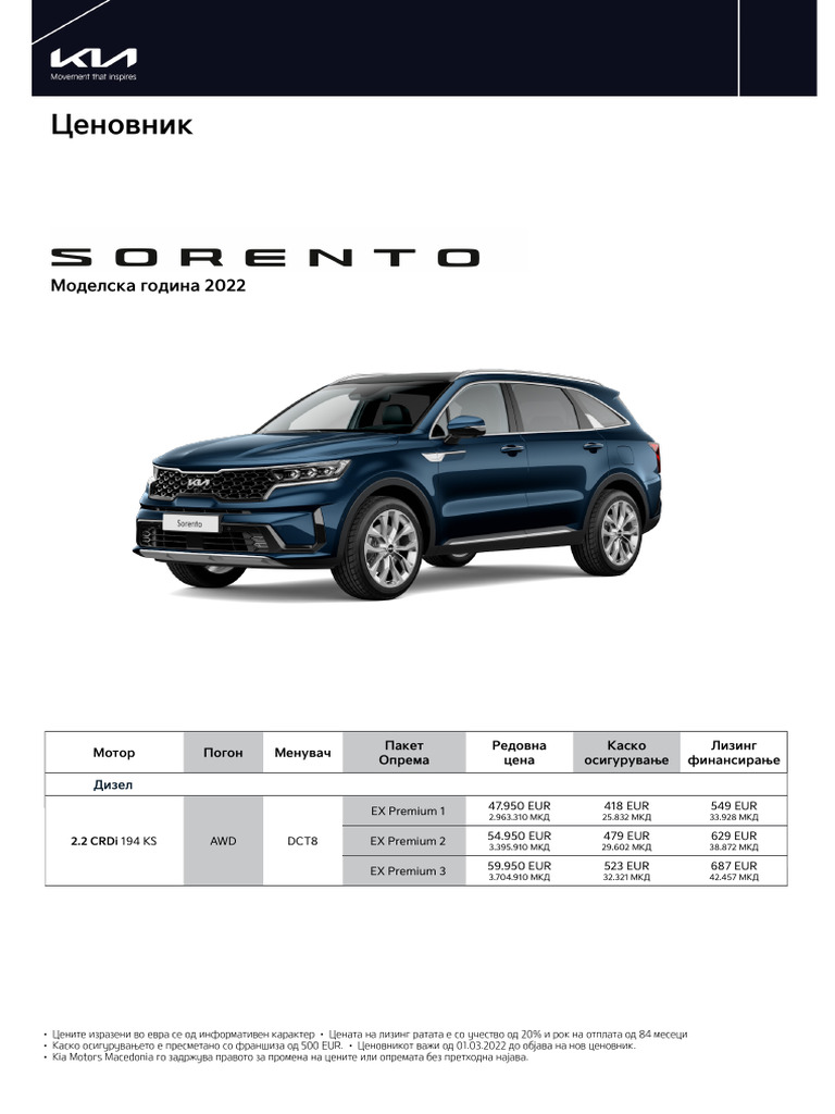 Kia Sorento My22 Web | PDF