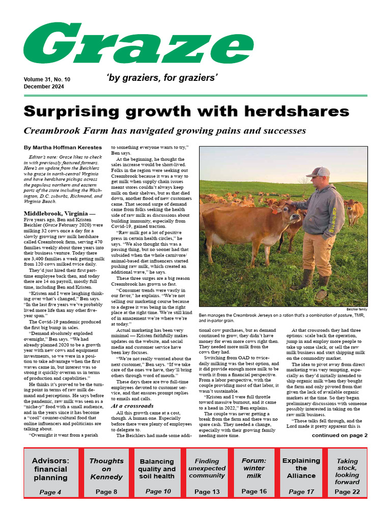 Graze Dec 2024 | PDF | Dairy | Expense