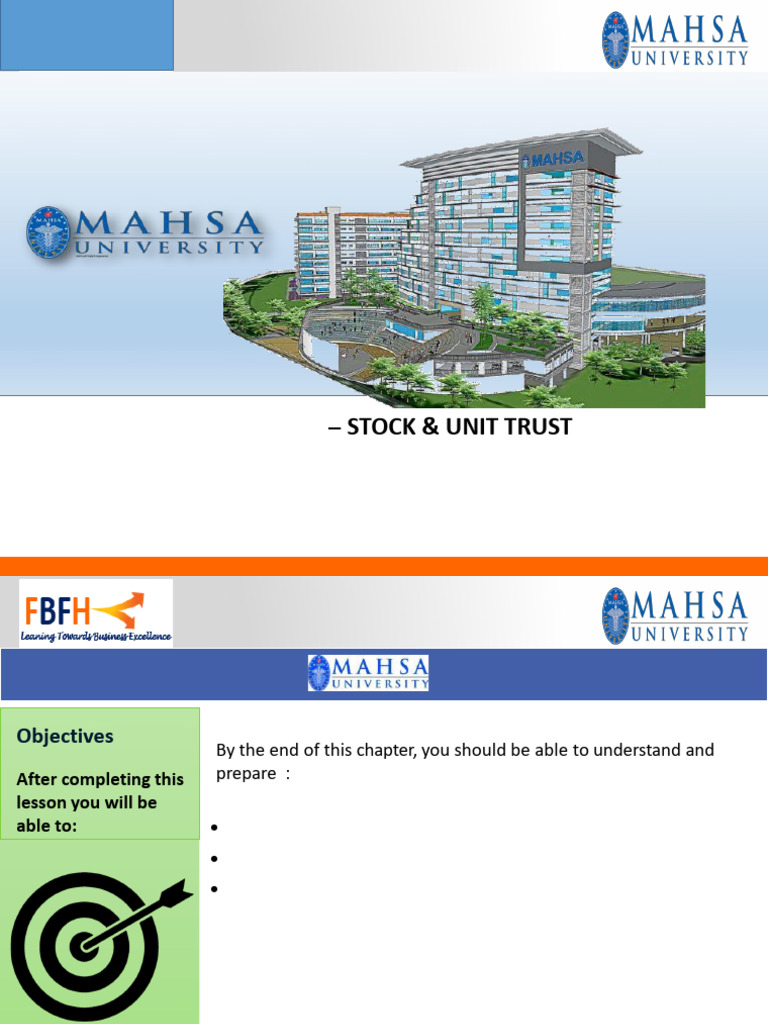 Lesson 5 - Stock Unit Trust | PDF | Capital Asset Pricing Model ...