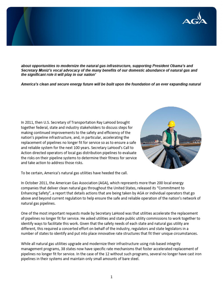 AGA LDC Story Focus on Safety Benefits Environment July 2014 DOE | PDF | Natural Gas | Public ...
