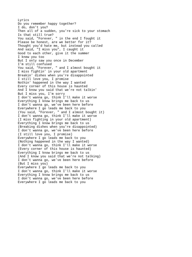 Nostalgic Love Lyrics Analysis | PDF