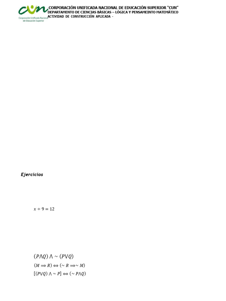 Aca (1) - Proyecto Final de Logica y Pens - Mat - 10-03-25a-Ok | PDF | Ecuaciones | Matemáticas