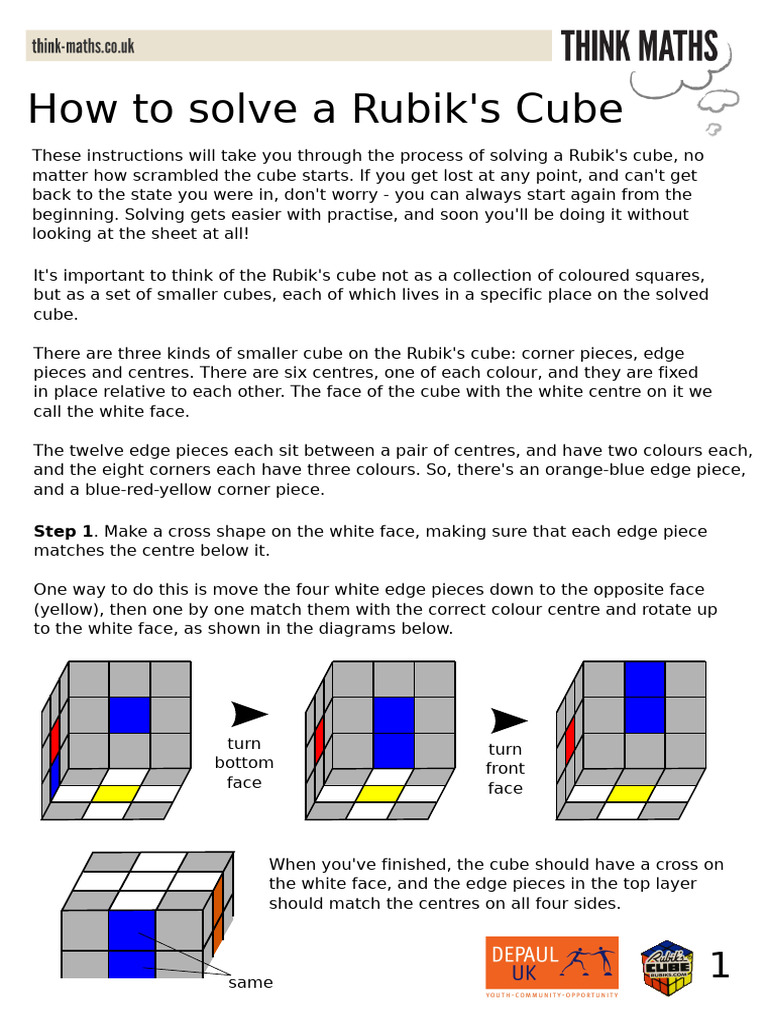 Rubik S Cube Instructions | PDF