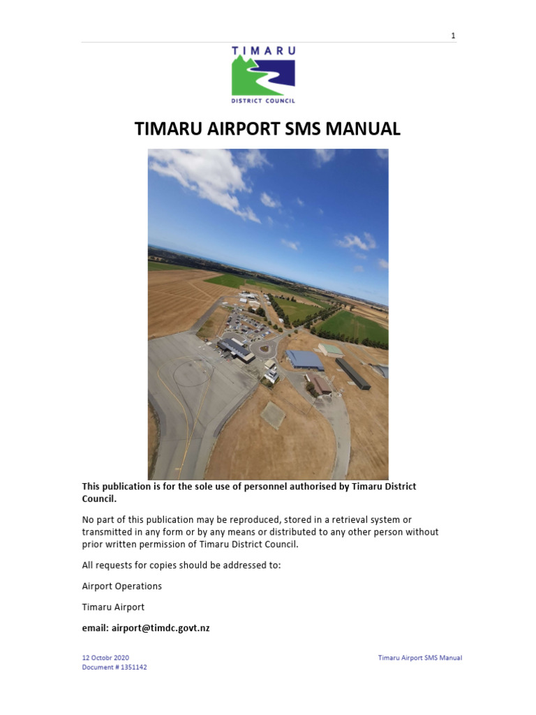 Richard Pearse Timaru Airport SMS Rev 3 | PDF | Risk | Risk Management