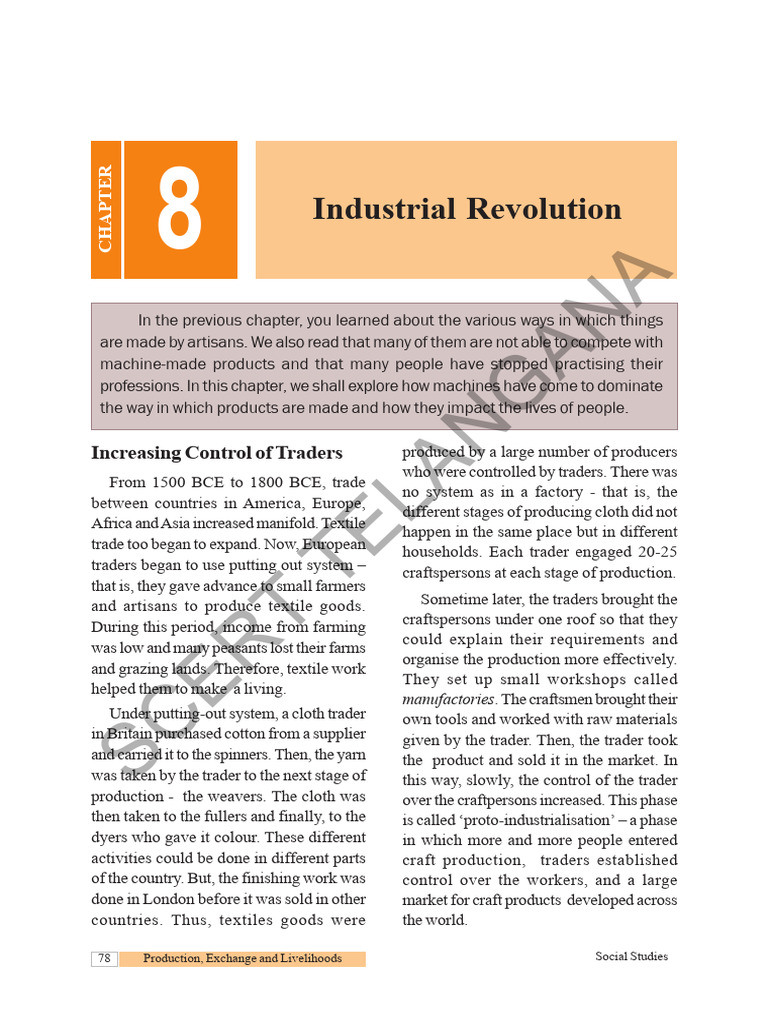 Chapter 8 - Industrial Revolution | PDF | Textiles | Industrial Revolution