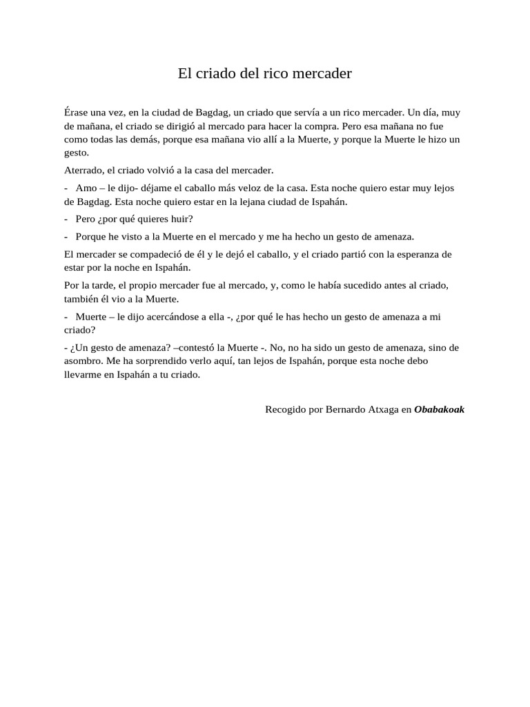 El Criado Del Rico Mercader | PDF