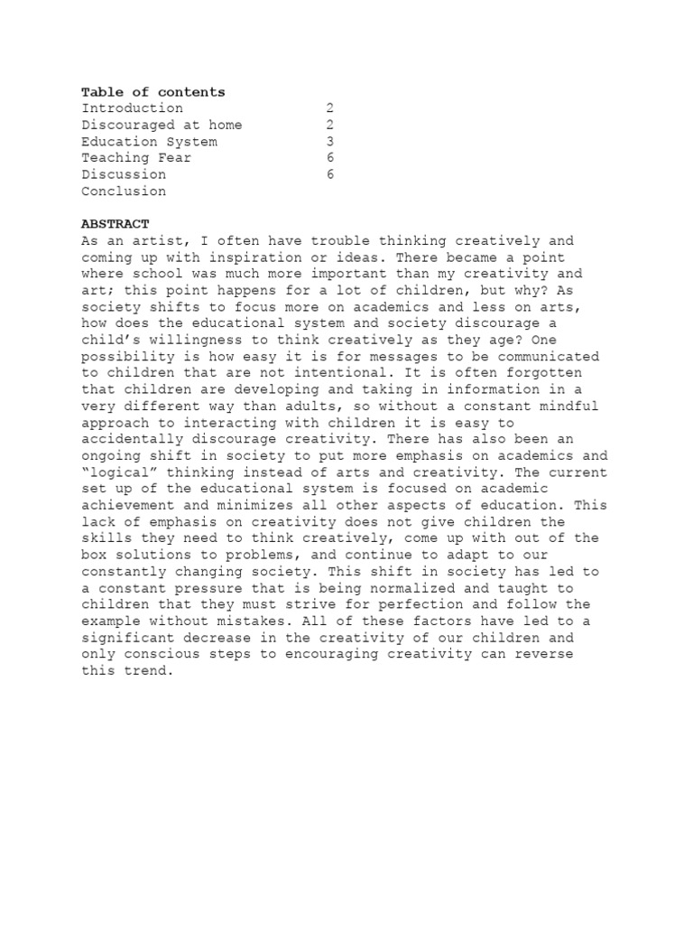 Final Essay 2 | PDF | Creativity | Thought