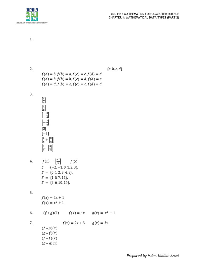 Wk6 Chapter 4 Mathematical Data Types Part 2 Question | PDF