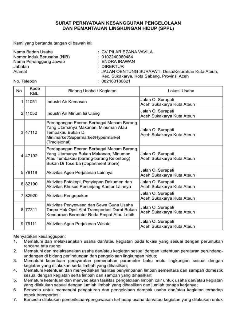 Pernyataan SPPL | PDF