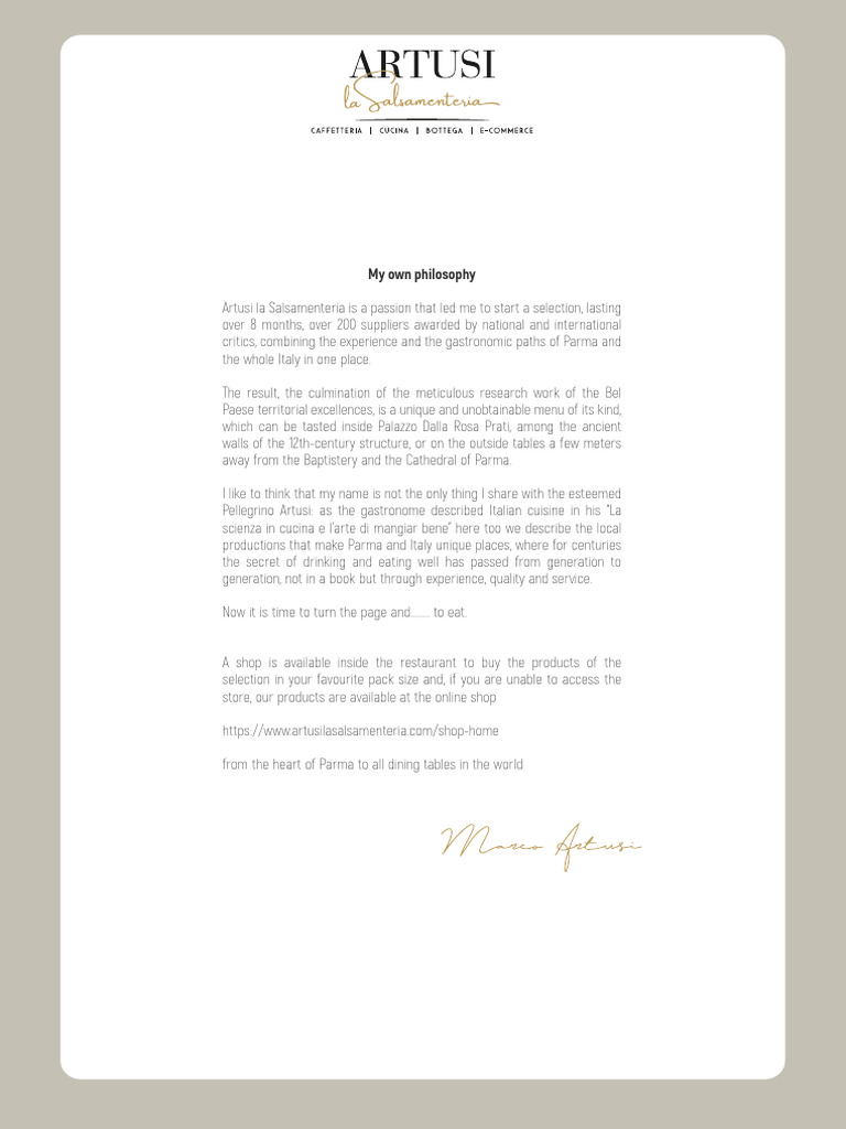 Artusi La Salsamenteria Menu en | PDF | Ale | Wine
