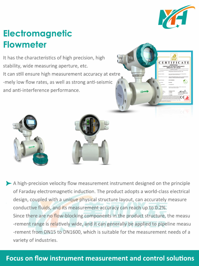 电磁流量计 MH Electromagnetic Flow Meter 240918 111047 | PDF