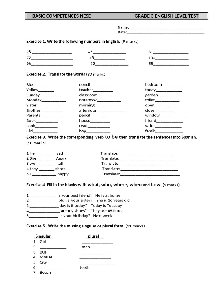 Basic Competences 3RD Grade English | PDF | Linguistics | Languages