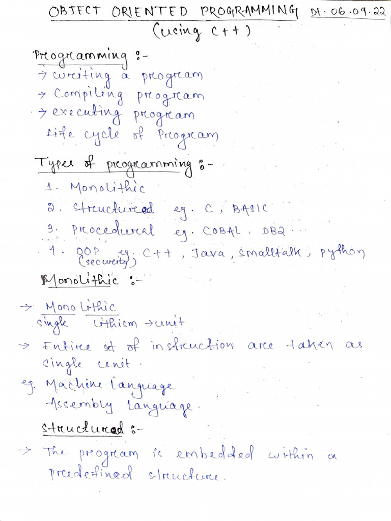 Oops complete notes | PDF