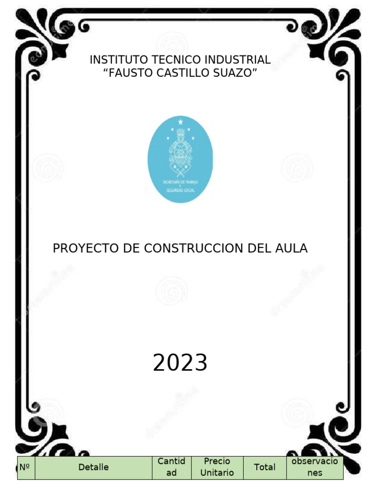 Proyecto Aula Instituto Técnico 2023 | PDF