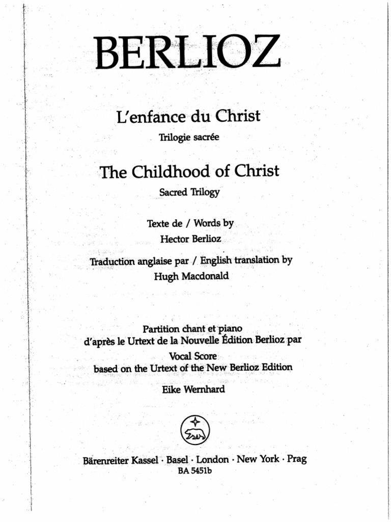 (JB) Berlioz_ The Childhood of Christ (Part 2) P_V Score (1) | PDF