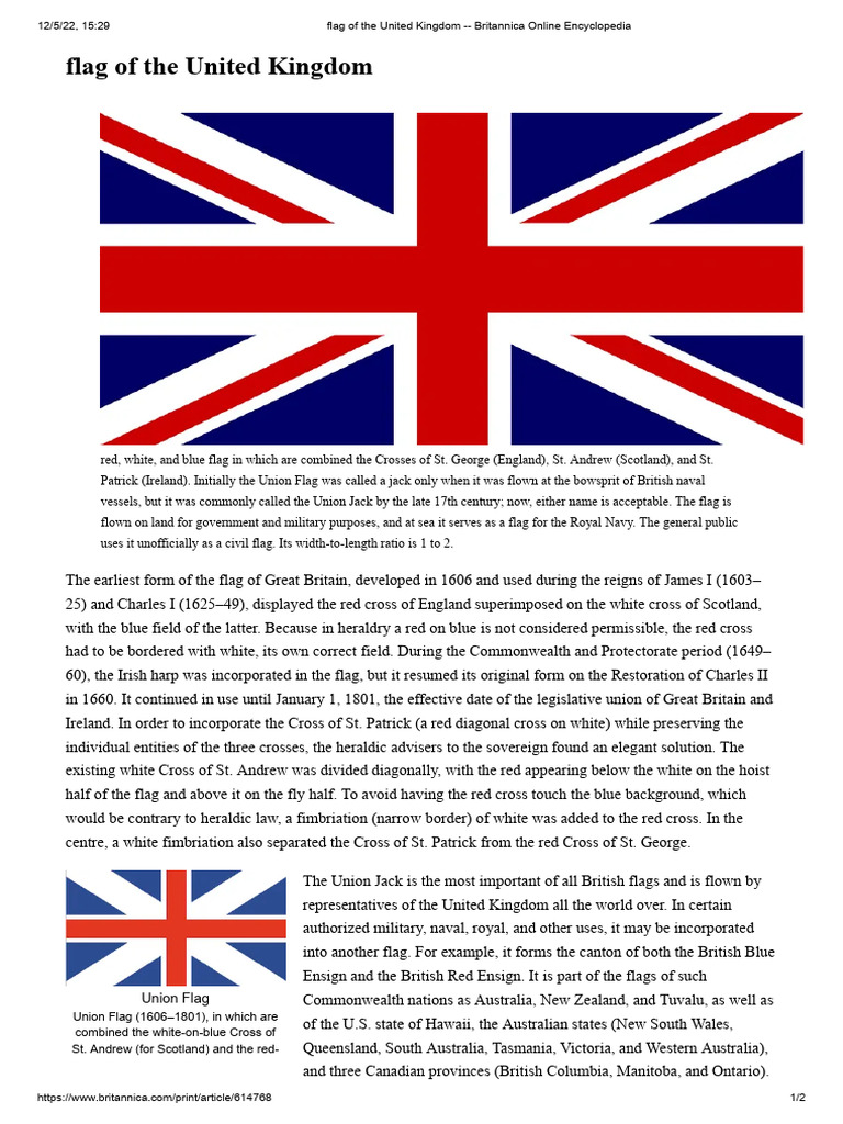 Flag of The United Kingdom - Britannica Online Encyclopedia | PDF ...